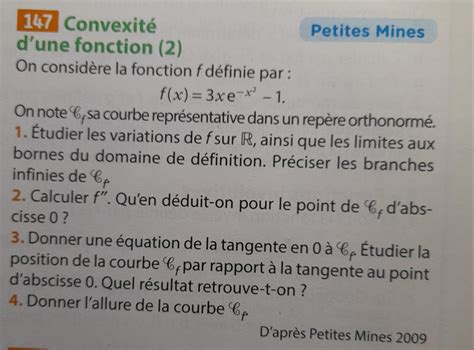 147 Convexité Dune Fonction 2 On Considère La Fonction F Définie Par