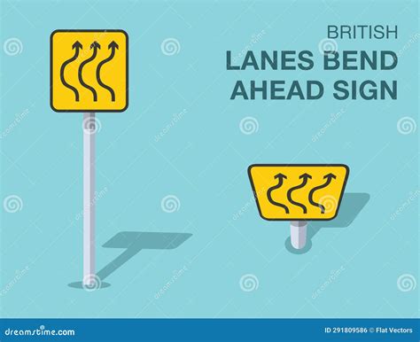 Isolated British Risk Of Grounding Ahead Sign Front And Top View