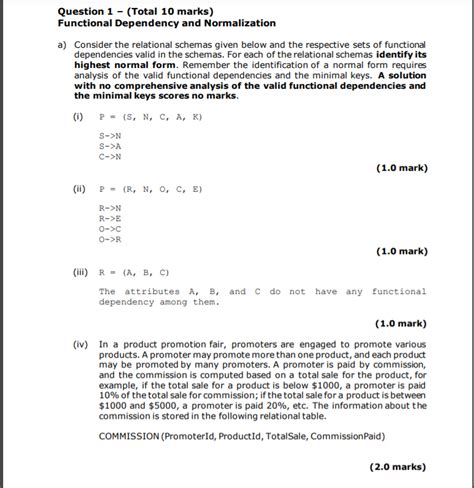 Solved Question Total Marks Functional Dependency Chegg