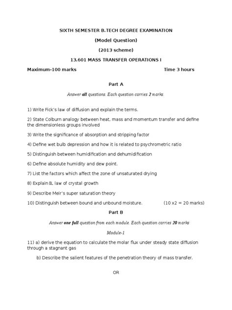 Answer All Questions Each Question Carries 2 Marks Sixth Semester Btech Degree Examination