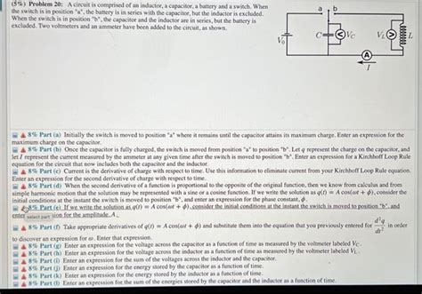 solved 5 problem 20 a circuit is comprised of an