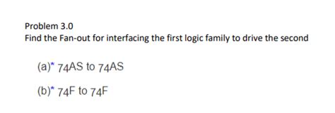 Solved Problem Find The Fan Out For Interfacing The Chegg