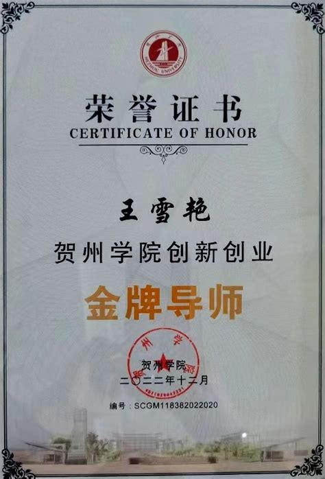 教师第一党支部教师获金牌导师荣誉称号 贺州学院设计学院