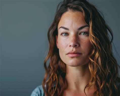 Premium Photo Portrait Of A Young Woman With Long Wavy Hair