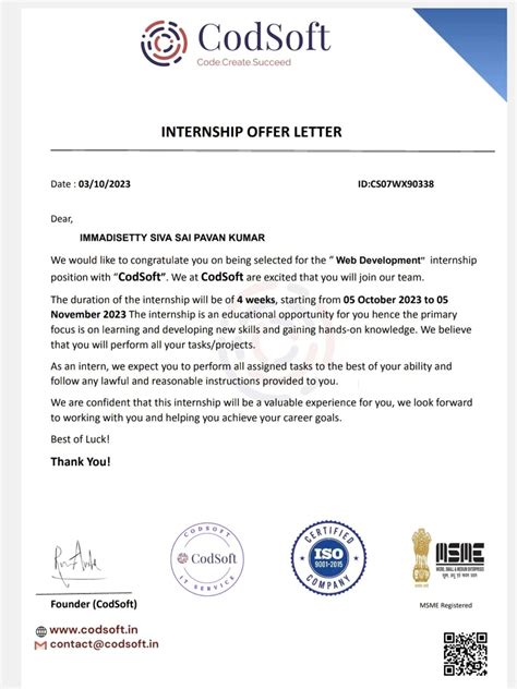 Siva Sai Pavan Kumar Immadisetty On Linkedin Codsoft Internship