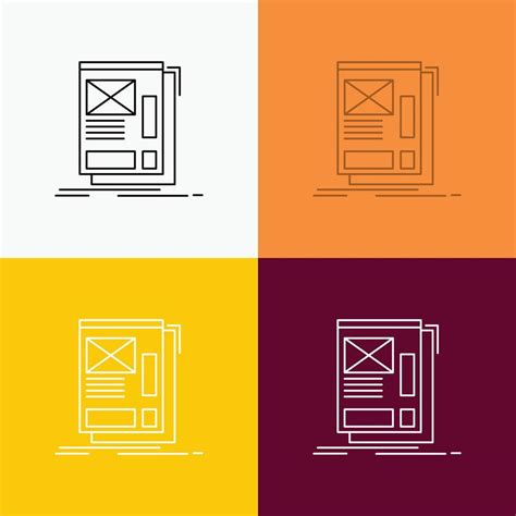 Wire Framing Web Layout Development Icon Over Various Background