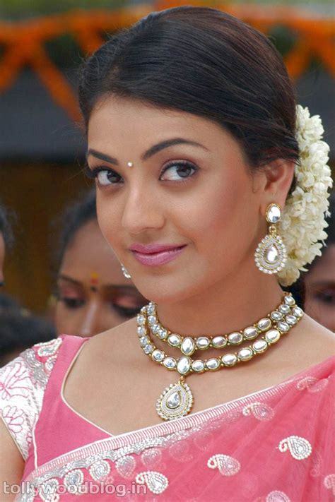 Kajal Agarwal Cute Pink Saree Photos Stills Mr Perfect