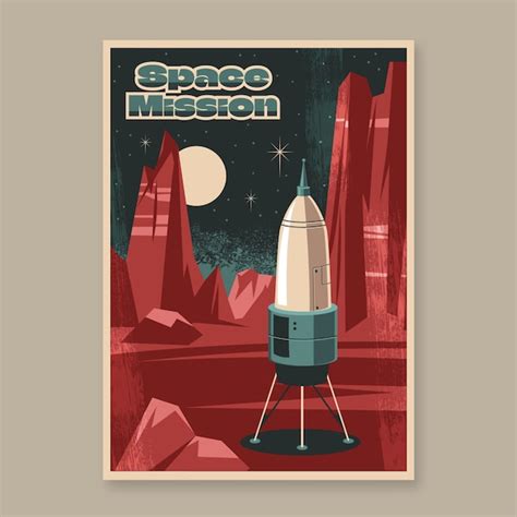 Free Vector Flat Retro Space Poster