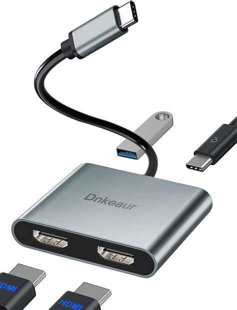 Usb C To Dual Hdmi Adapter Usb C Splitter 2 Monitors Extended Display Hdmi Adapter