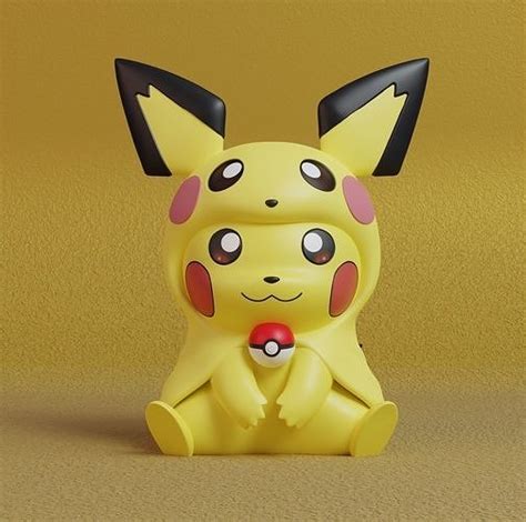 Pokemon Pikachu Pichu Cosplay Free 3d Model 3d Printable Cgtrader