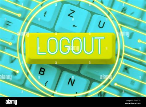 Hand Writing Sign Logout Business Showcase Go Through Procedures To Conclude Use Of Computer