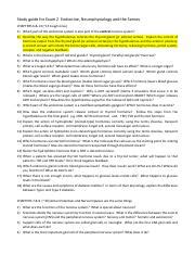 Exam 2 SG F18 Pdf Study Guide For Exam 2 Endocrine Neurophysiology