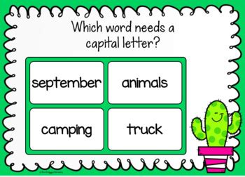 Capitalization BOOM Cards Cactus Theme By The Froggy Factory TPT