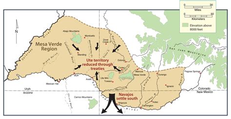 Map Of Historic Population Movements Peoples Of Mesa Verde