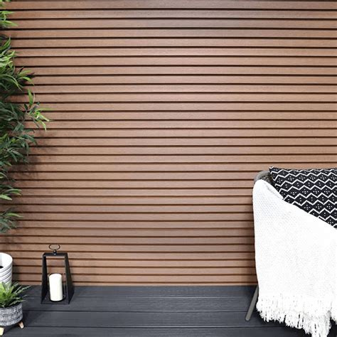 Wpc Golden Teak Slatted External Cladding Corner 3 6m Brissco Online