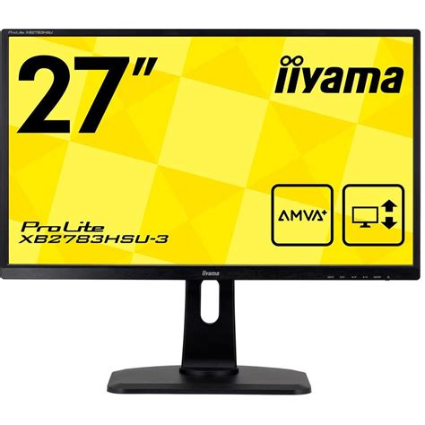 iiyama ProLite XB2783HSU-B3 27" Full HD AMVA+ LED Monitor with Height, Tilt