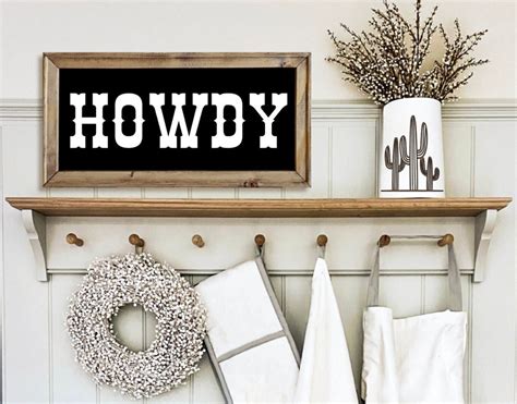 Howdy Sign For Home Decor Western Wall Decor Western Decor Farmhouse