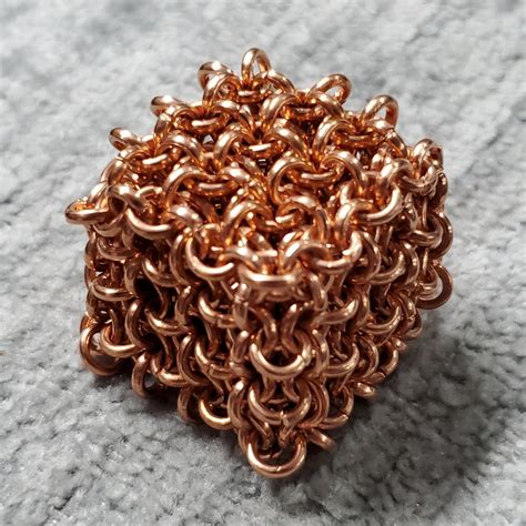 Jelly Cube 4x4 Copper Chainmail Fidget Square Metal Etsy