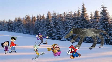 Wario Waluigi Mario Squidward Jake And Haley Dies By Krampus While