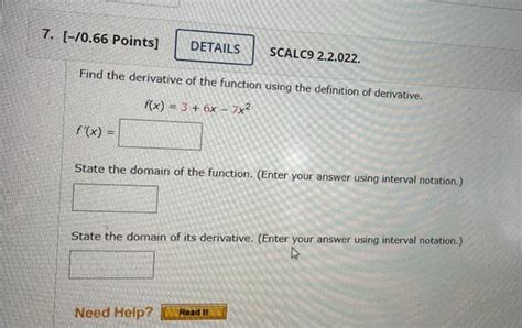 Solved Find The Derivative Of The Function Using The Chegg Com
