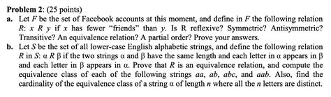 Solved Problem 2 25 Points A Let F Be The Set Of Chegg Com