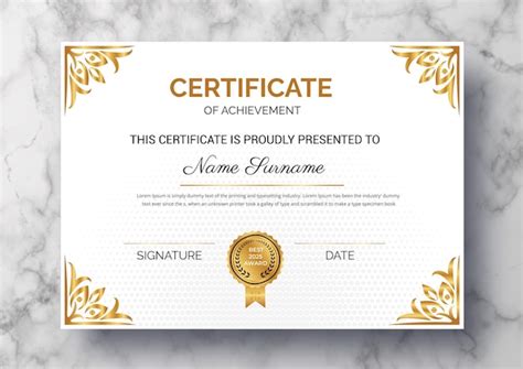 Premium Vector Classy Ornamental Certificate Template Design