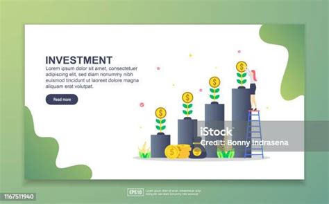 투자의 방문 페이지 템플릿 웹 사이트 및 모바일 웹 사이트에 대한 웹 페이지 디자인의 현대적인 평면 디자인 개념 쉽게 편집하고 사용자 정의 할 수 있습니다 개념에 대한 스톡
