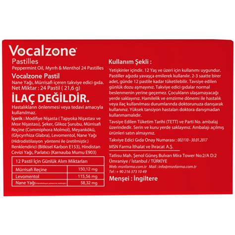 Vocalzone Klasik Pastil 24 lü | Nar Ecza