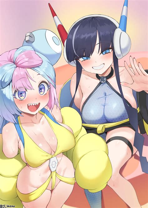 Rule 34 2girls Ass Black Hair Blue Eyes Breasts Dialogue Elesa