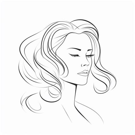 Premium Photo A Drawing Of A Woman With Long Hair And A Face