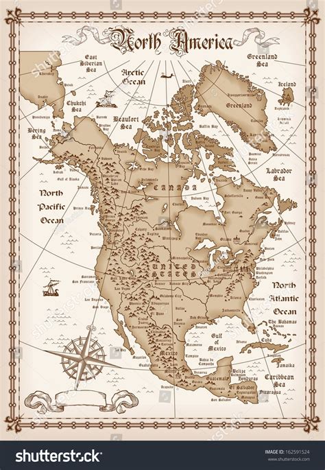North America Vintage Map Images Stock Photos Vectors