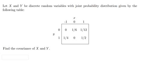 Solved Let X And Y Be Discrete Random Variables With Joint Chegg