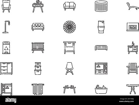 Furniture Icon Pack Collection Is A Vector Illustration With Editable