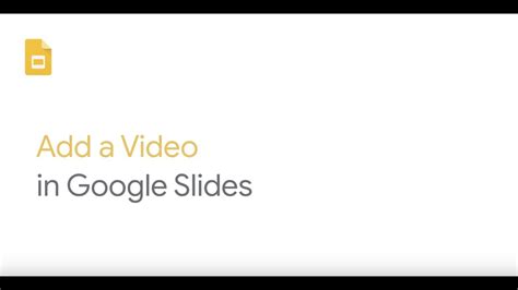 Add A Video In Google Slides YouTube