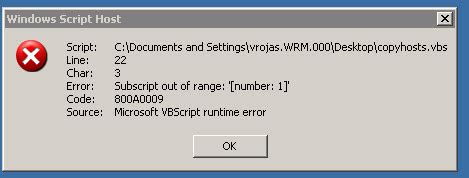 Solved Vbs Script Error A Subscript Out Of Range Experts Exchange