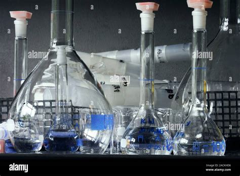 Selection Of Laboratory Flasks Stock Photo Alamy