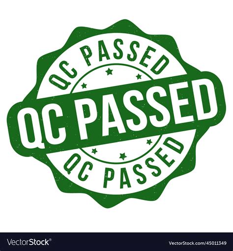 Qc Passed Grunge Rubber Stamp Royalty Free Vector Image