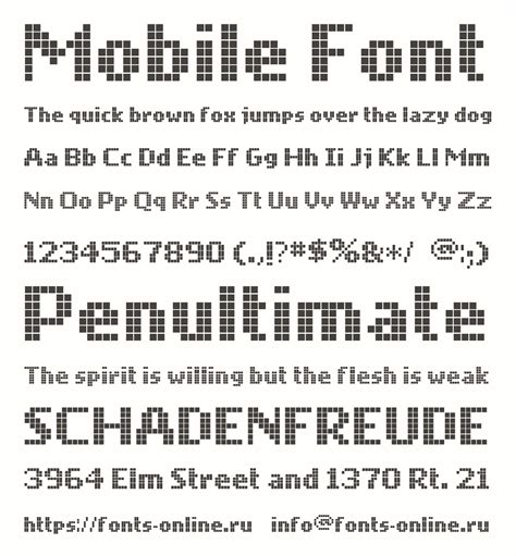 Mobile Font Font