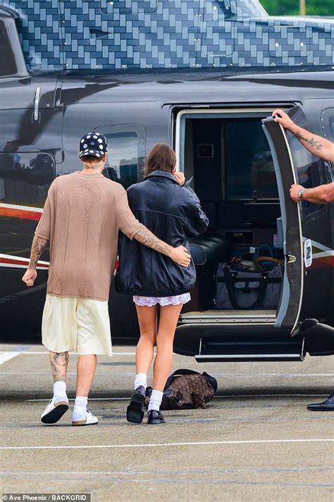 Justin Bieber And Hailey Bieber Hold Hands As They Board Helicopter