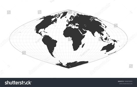 Map World Craster Parabolic Projection Globe Vector Có Sẵn Miễn Phí Bản Quyền 1900859839