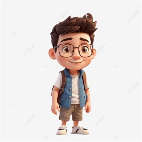 白い背景の上のクリッピング パスを持つ小さな男の子の 3 D レンダリングイラスト素材透過、pngフリー画像ダウンロード Pngtree