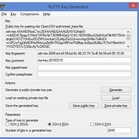 Technical Views RSA SSH Keys Using PuttyGen