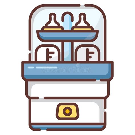 Ejemplo De LineColor Del Esterilizador Del Vapor Ilustración del Vector