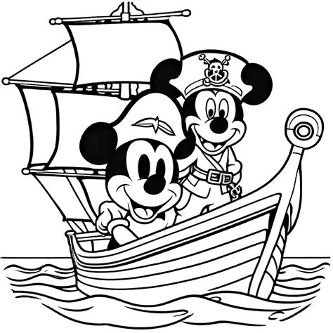 Página para colorir aventura pirata do Mickey Mouse Lulu Pages