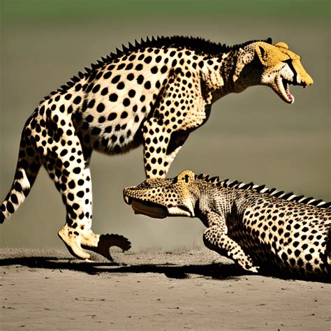 Crocodile Eating Cheetah · Creative Fabrica