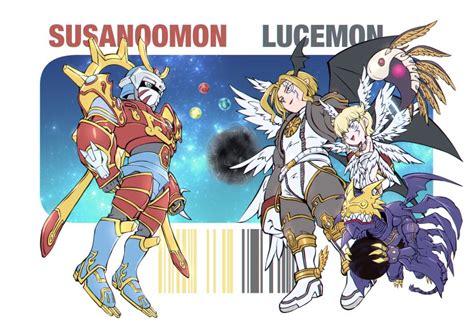 Lucemon Lucemon Falldown Mode Lucemon Satan Mode Susanoomon Digimon