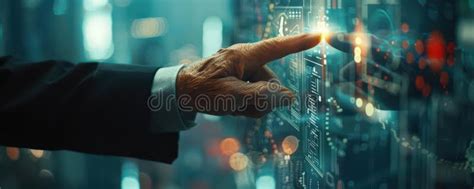 Futuristic Technology Interface With Human Interaction Stock Illustration Illustration Of