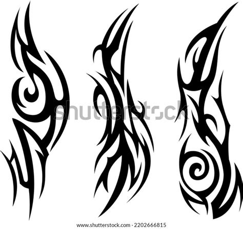 Vector Tribal Tattoo Silhouette Illustration Isolated Stock Vector