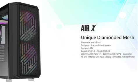Case Montech Air X Black Rgb Fan Apshop Vn
