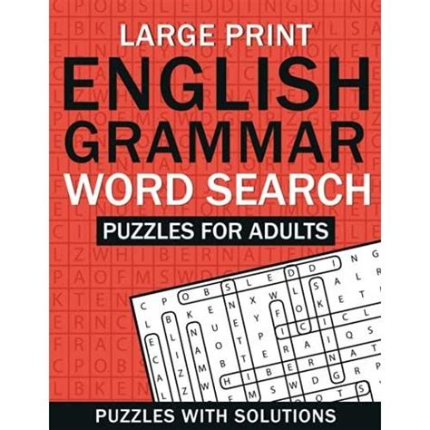 Large Print English Grammar Word Search Puzzles For Adults English